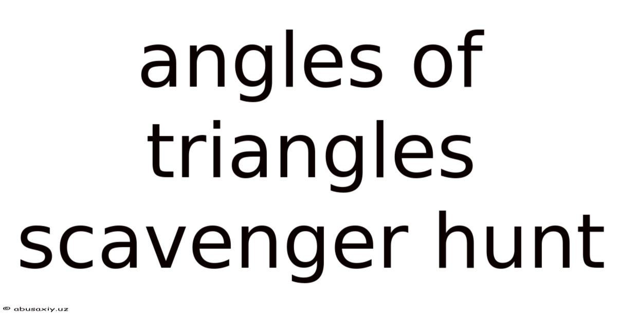 Angles Of Triangles Scavenger Hunt