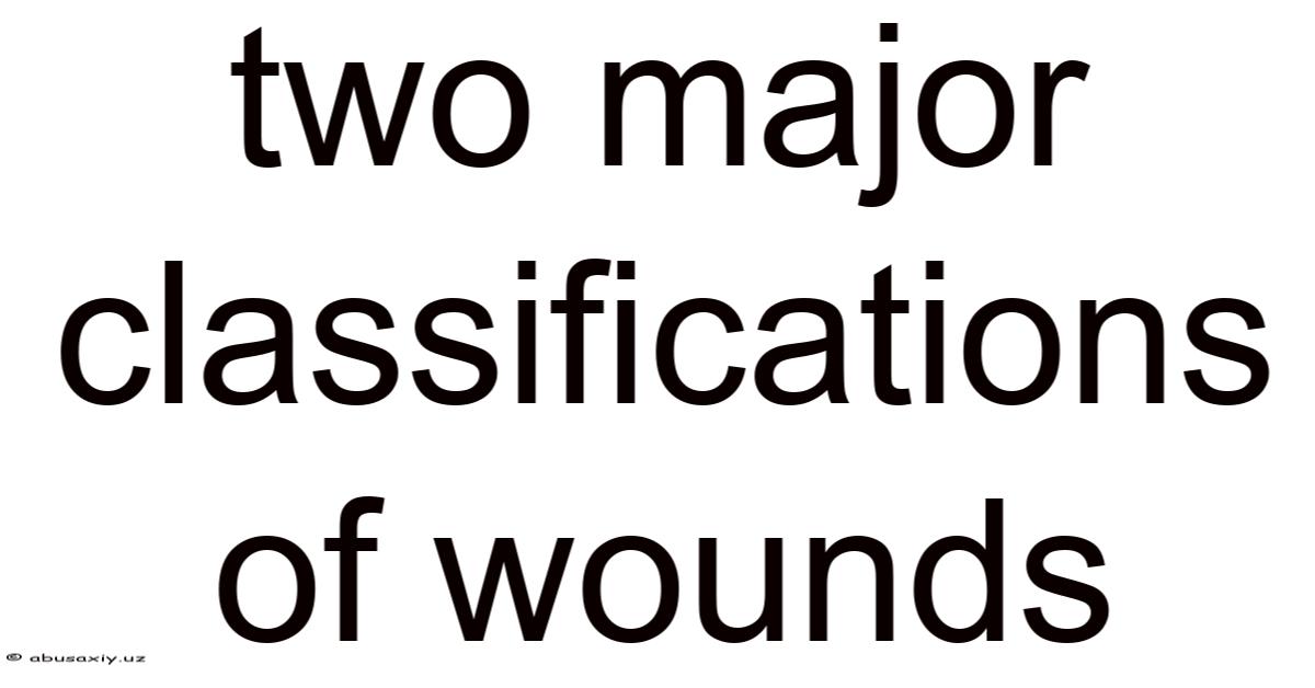 Two Major Classifications Of Wounds