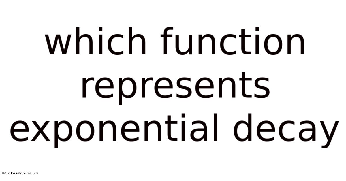 Which Function Represents Exponential Decay